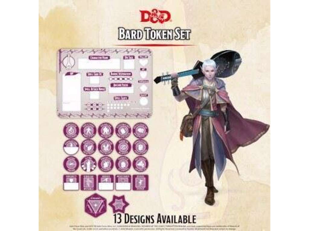 Køb Dungeons & Dragons - Bard Token sæt hos Superhelten Legetøj