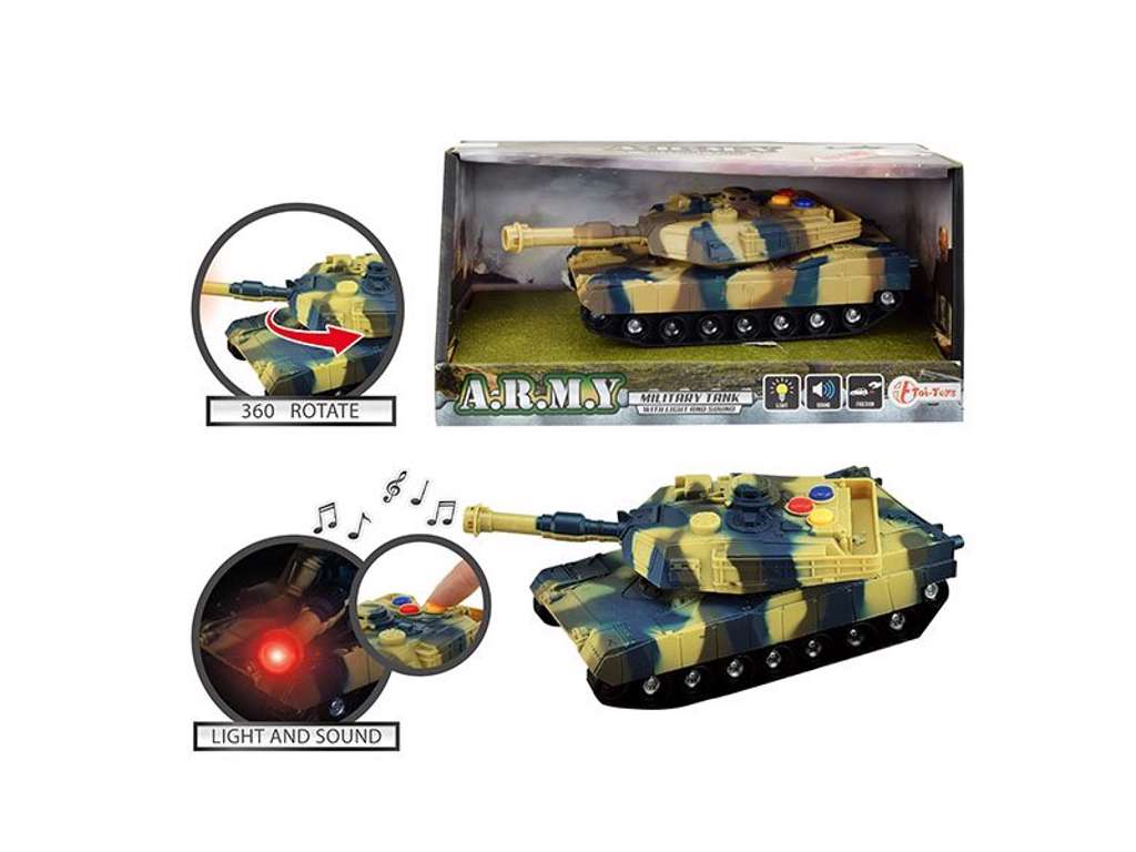 Army tank med friktions og lys og lyd