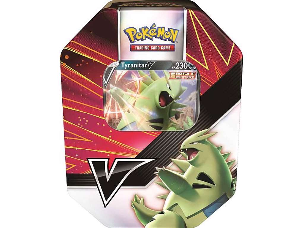 Køb Pokémon Tyranitar V tin box hos Superhelten Legetøj